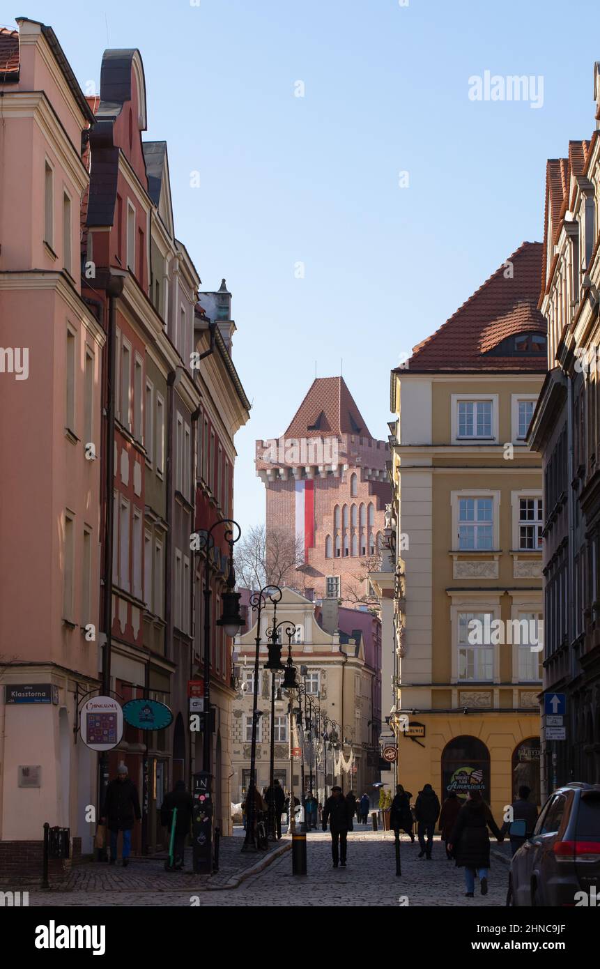 Landmarks Poznań, old architecture of the city centre, tenements ...