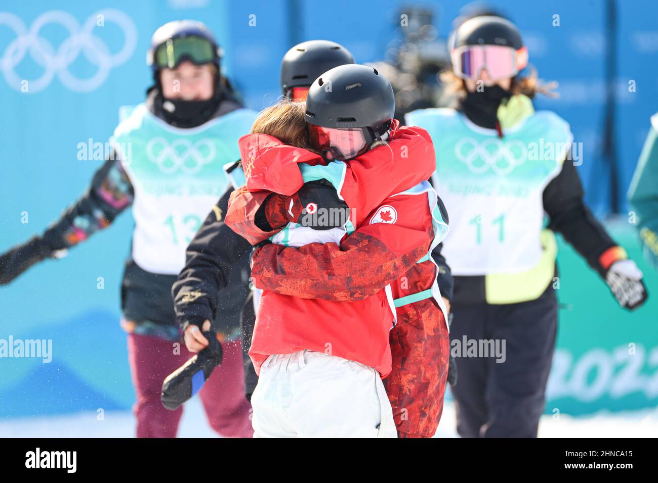 Beijing, China. 15th Feb, 2022. (L to R) Reira Iwabuchi (JPN), Laurie ...