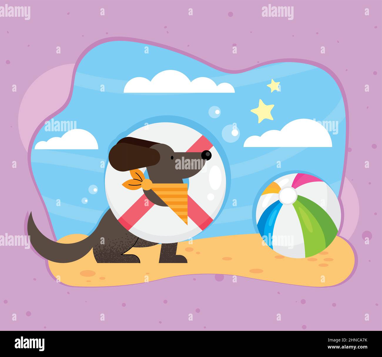 dog pet with float character Stock Vector Image & Art - Alamy