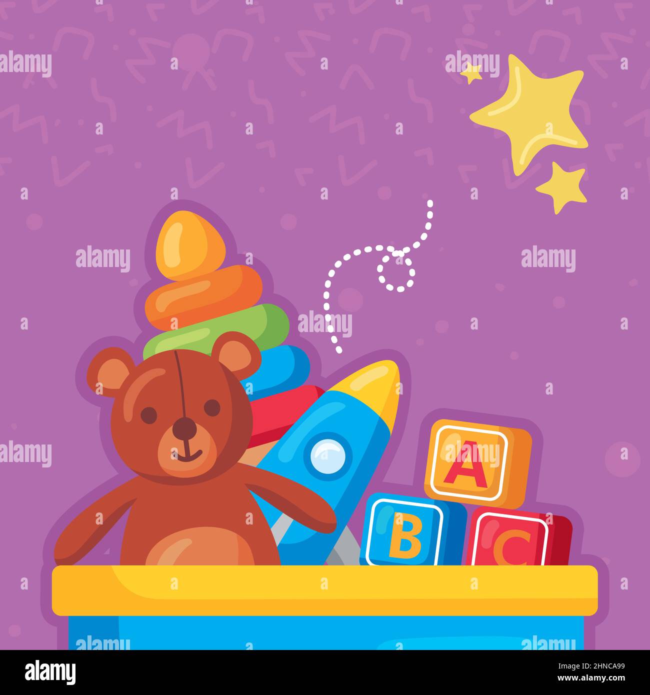 kids toys in basket icons Stock Vector Image & Art - Alamy
