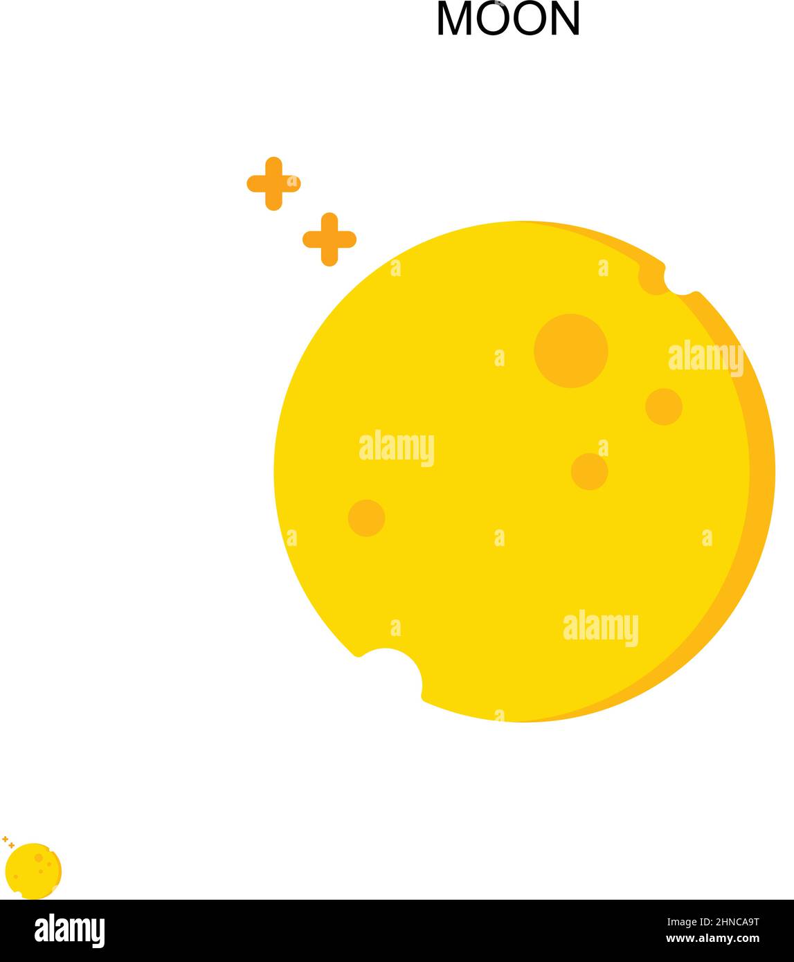 Moon Simple vector icon. Illustration symbol design template for web ...