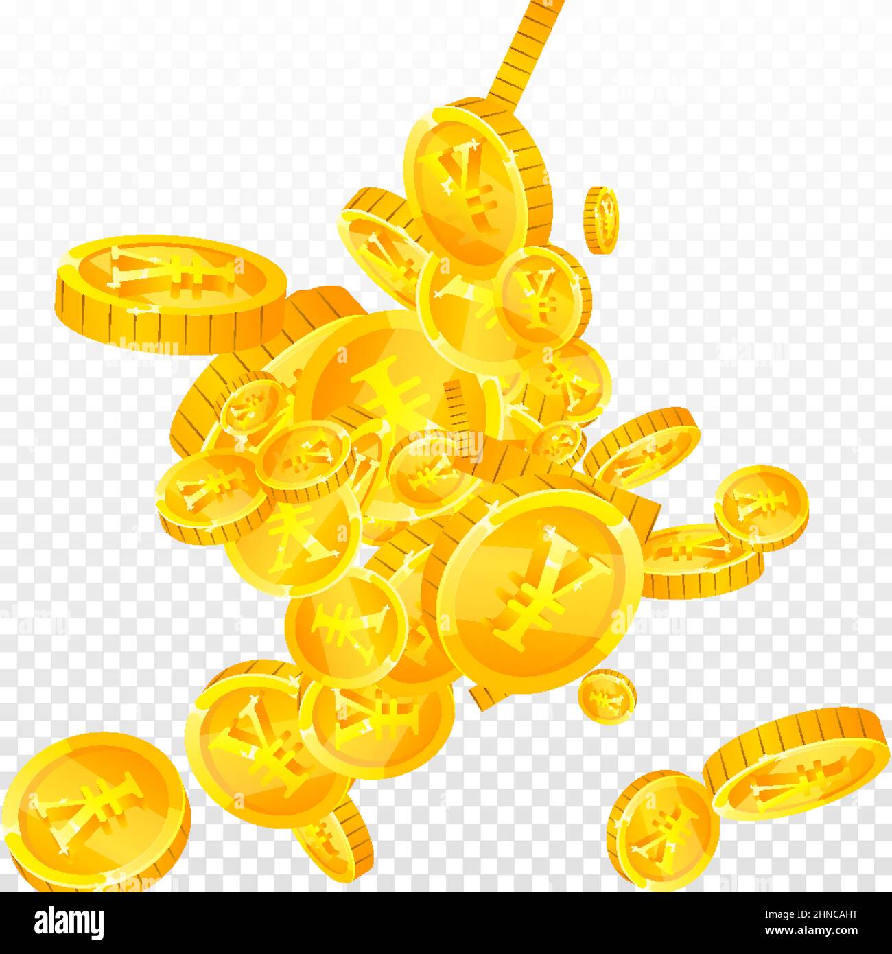 Chinese yuan coins falling. Alluring scattered CNY coins. China money ...