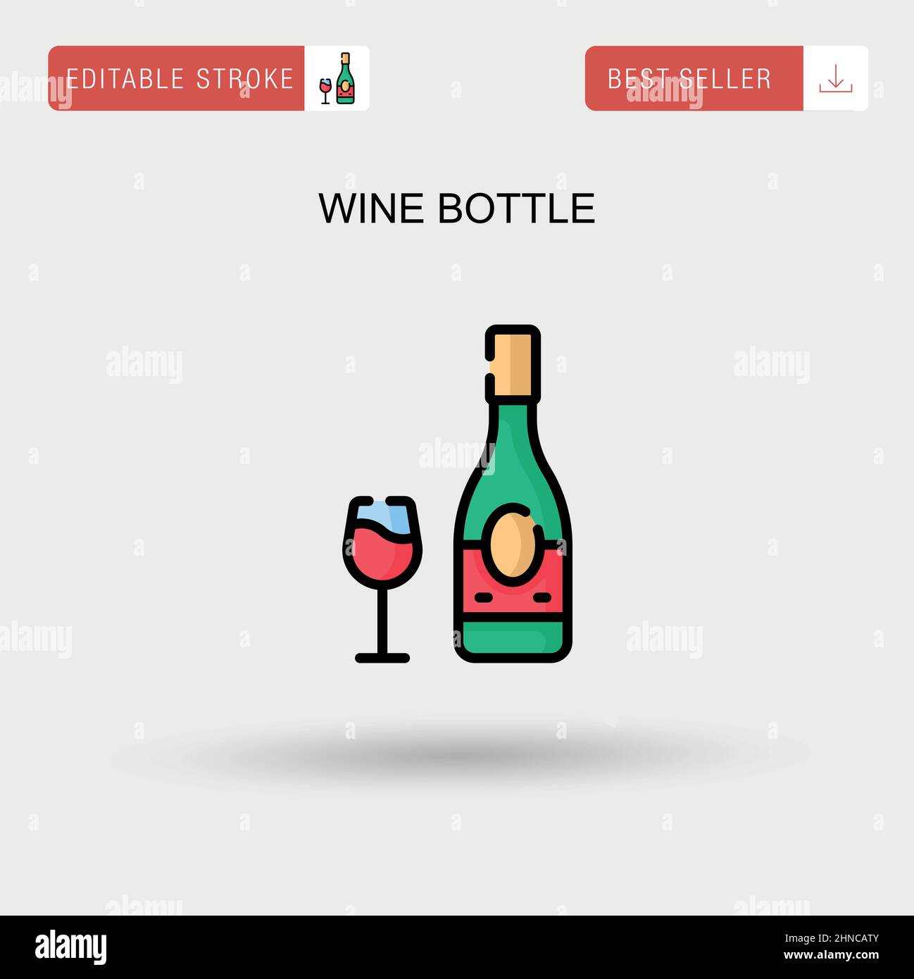 Wine bottle Simple vector icon Stock Vector Image & Art - Alamy
