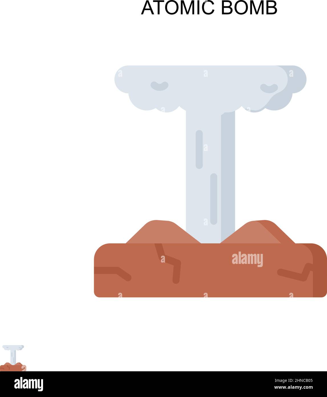 Atomic bomb Simple vector icon. Illustration symbol design template for ...