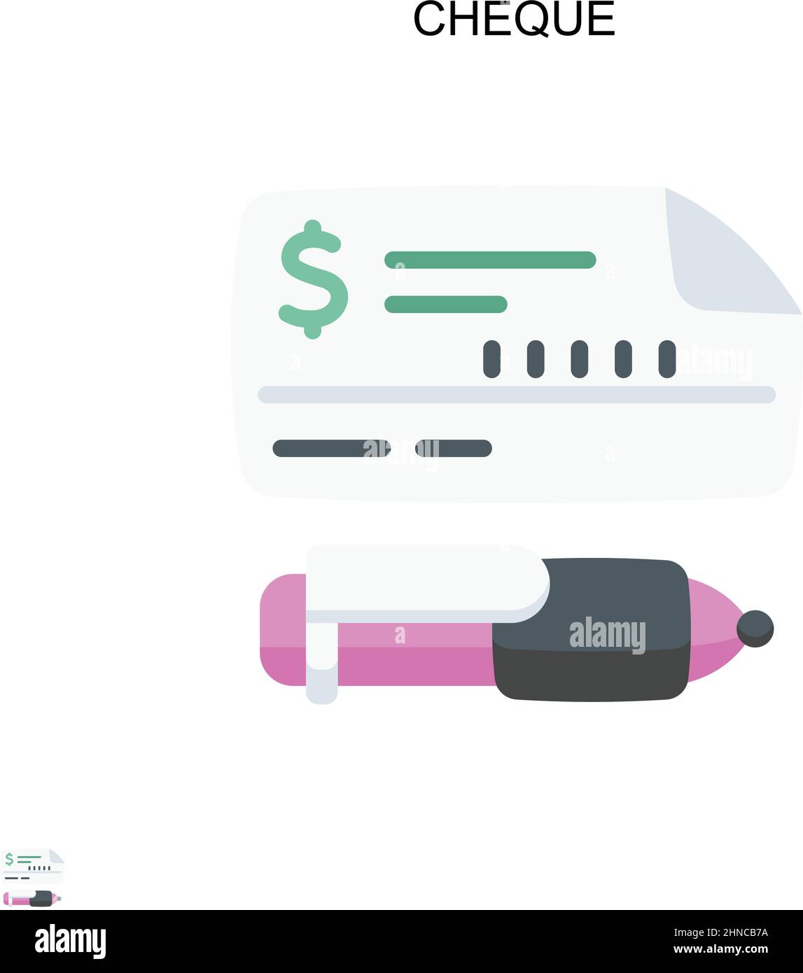 Cheque Simple vector icon. Illustration symbol design template for web ...