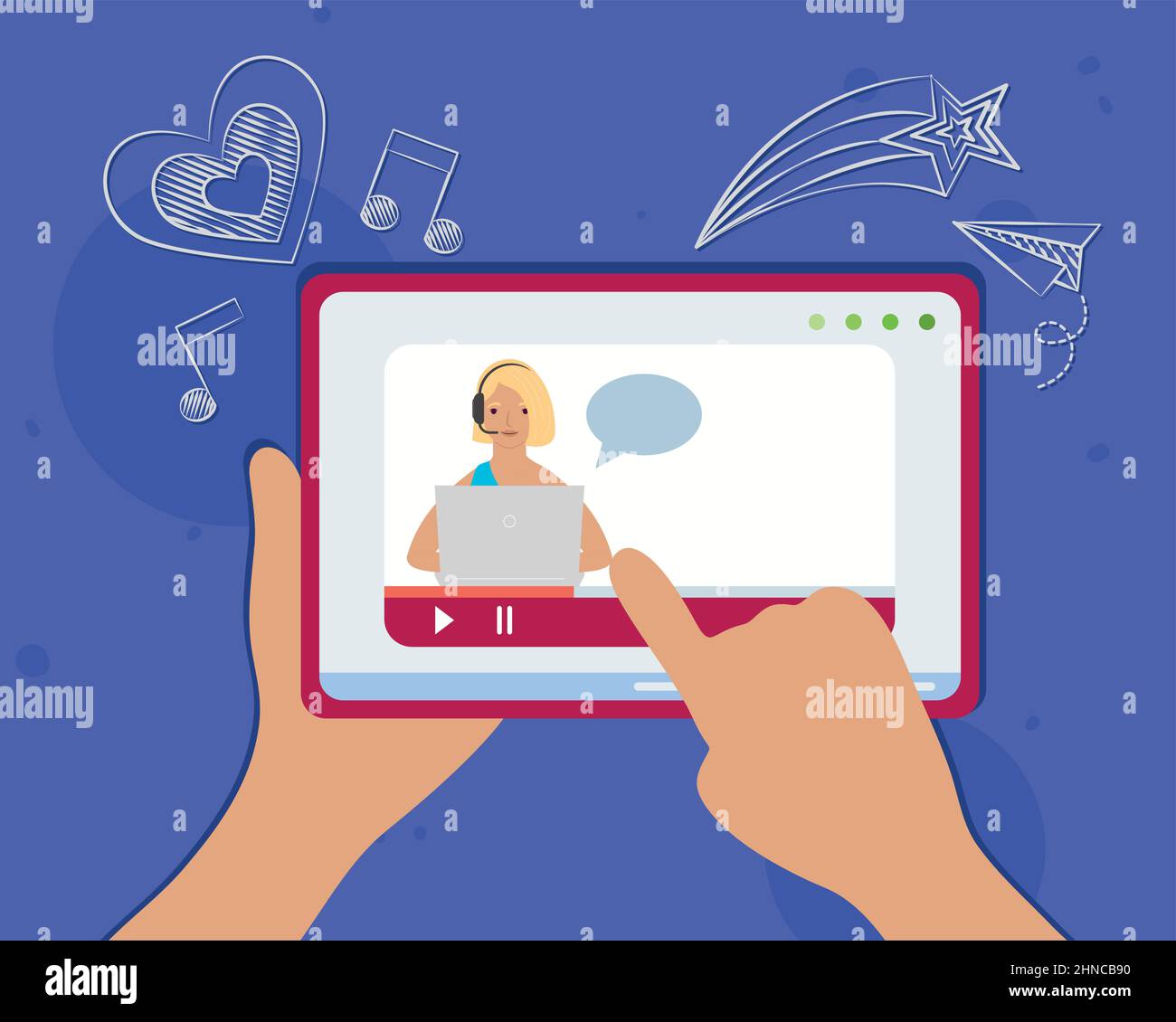 Tablet in female hands Stock Vector Images - Alamy