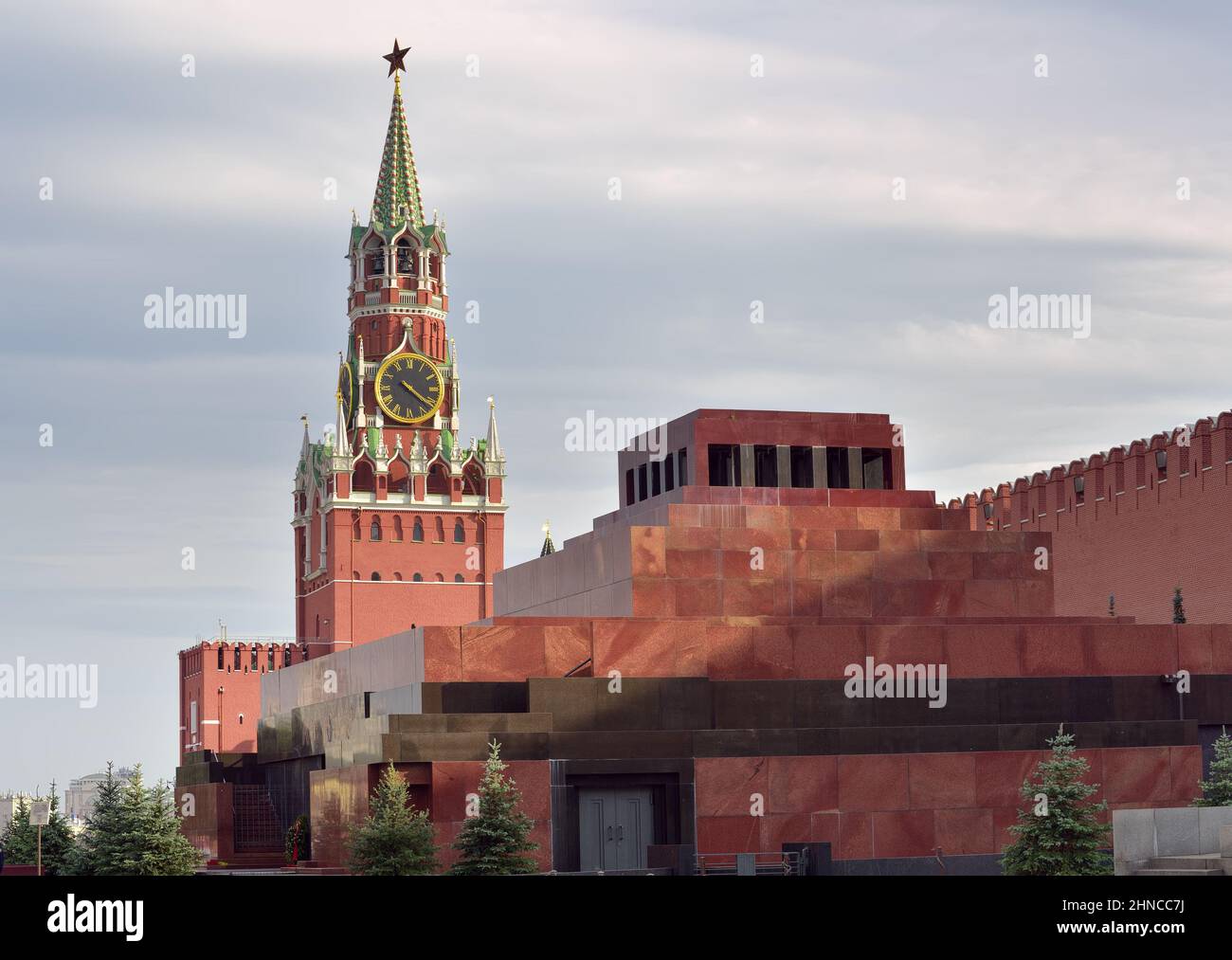 Moscow/Russia-09.03.2020: Spasskaya tower of the Moscow Kremlin and ...