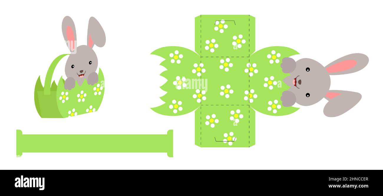 Simple packaging favor box bunny design for sweets, candies, presents ...