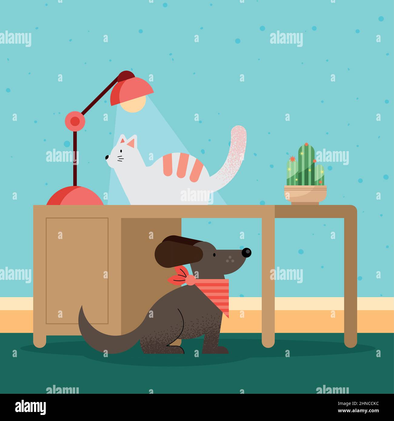 cute pets in office characters Stock Vector Image & Art - Alamy