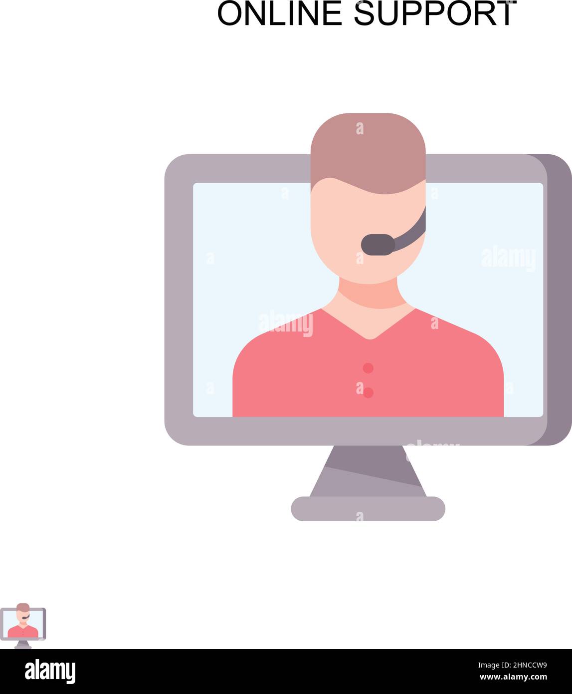 Online support Simple vector icon. Illustration symbol design template ...