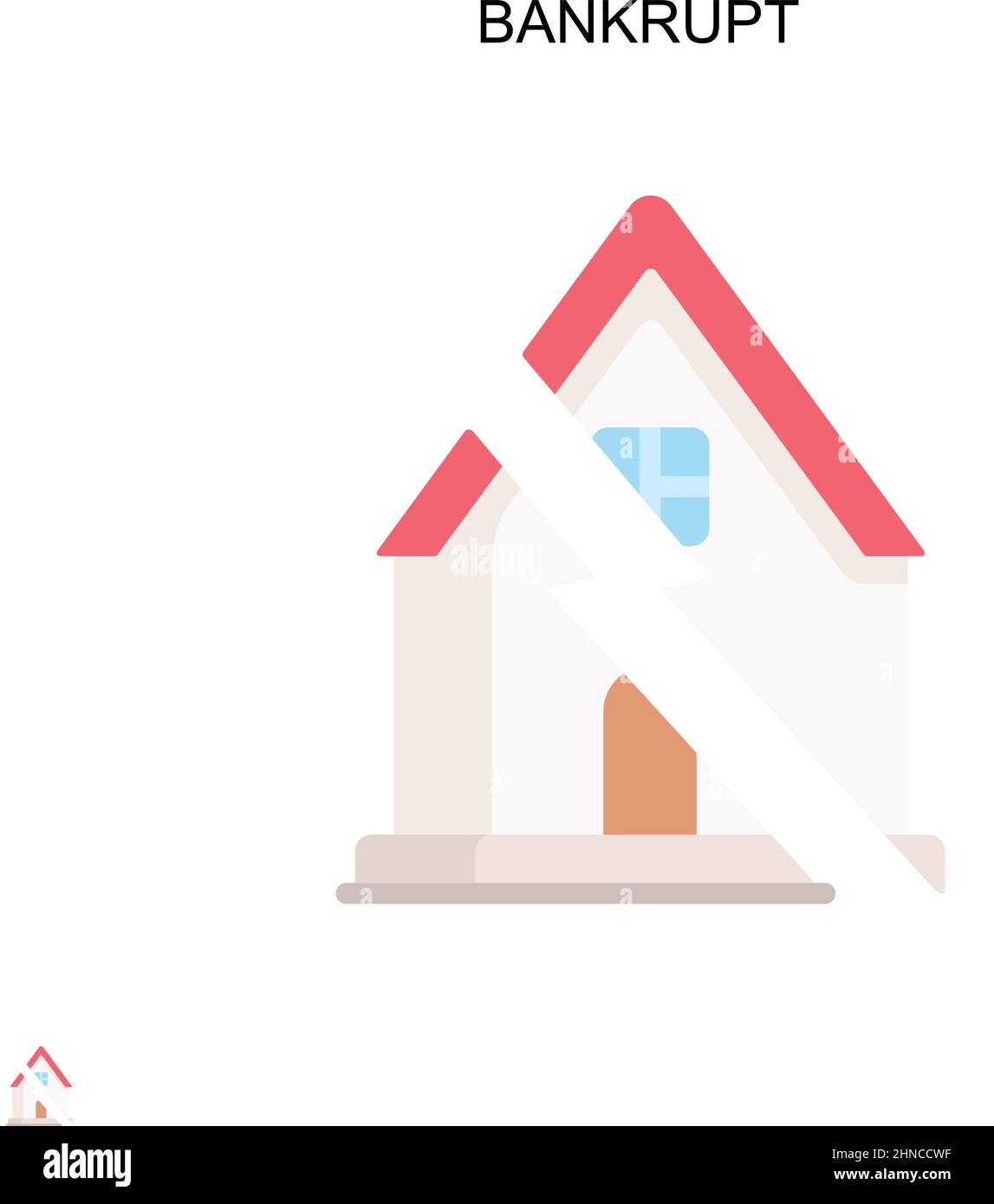 Bankrupt Simple vector icon. Illustration symbol design template for ...