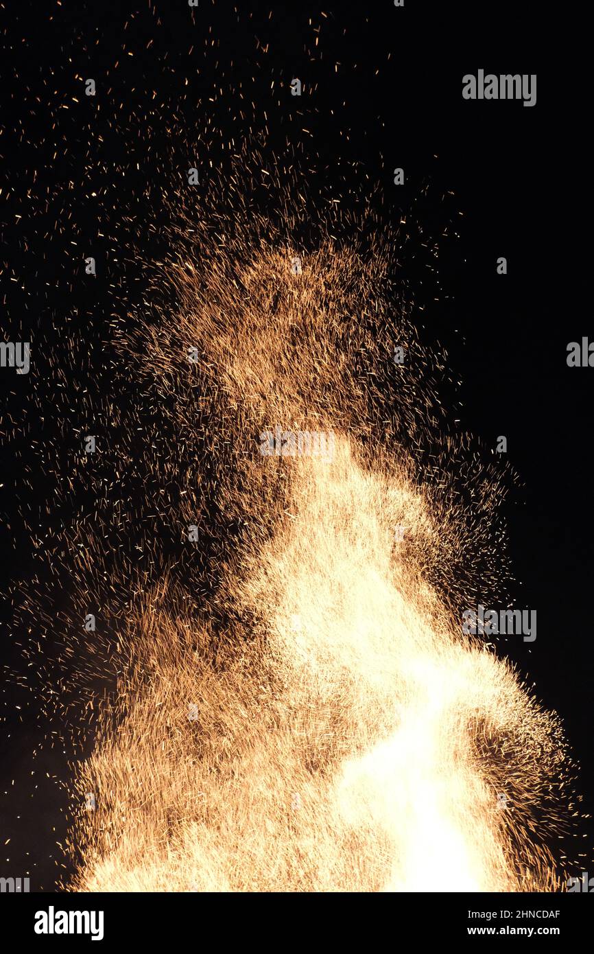 Flying sparks and flames fire hi-res stock photography and images - Alamy
