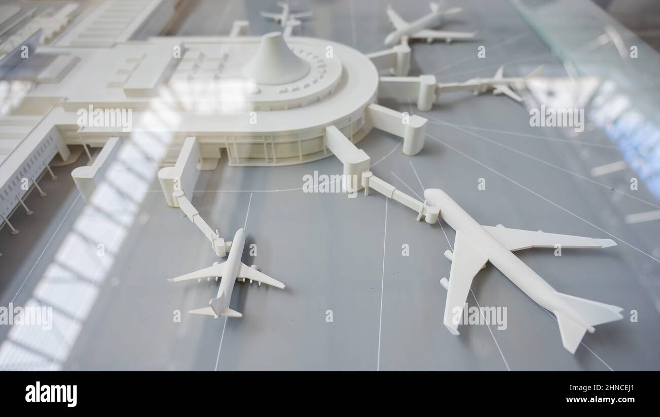 Naturalistic cardboard model of the international airport of Turkey ...