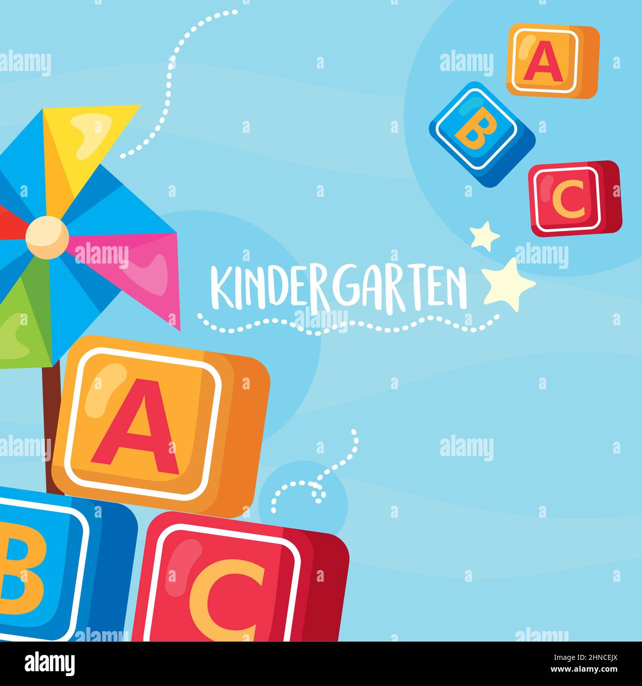 kindergarten lettering and cubes icons Stock Vector Image & Art - Alamy