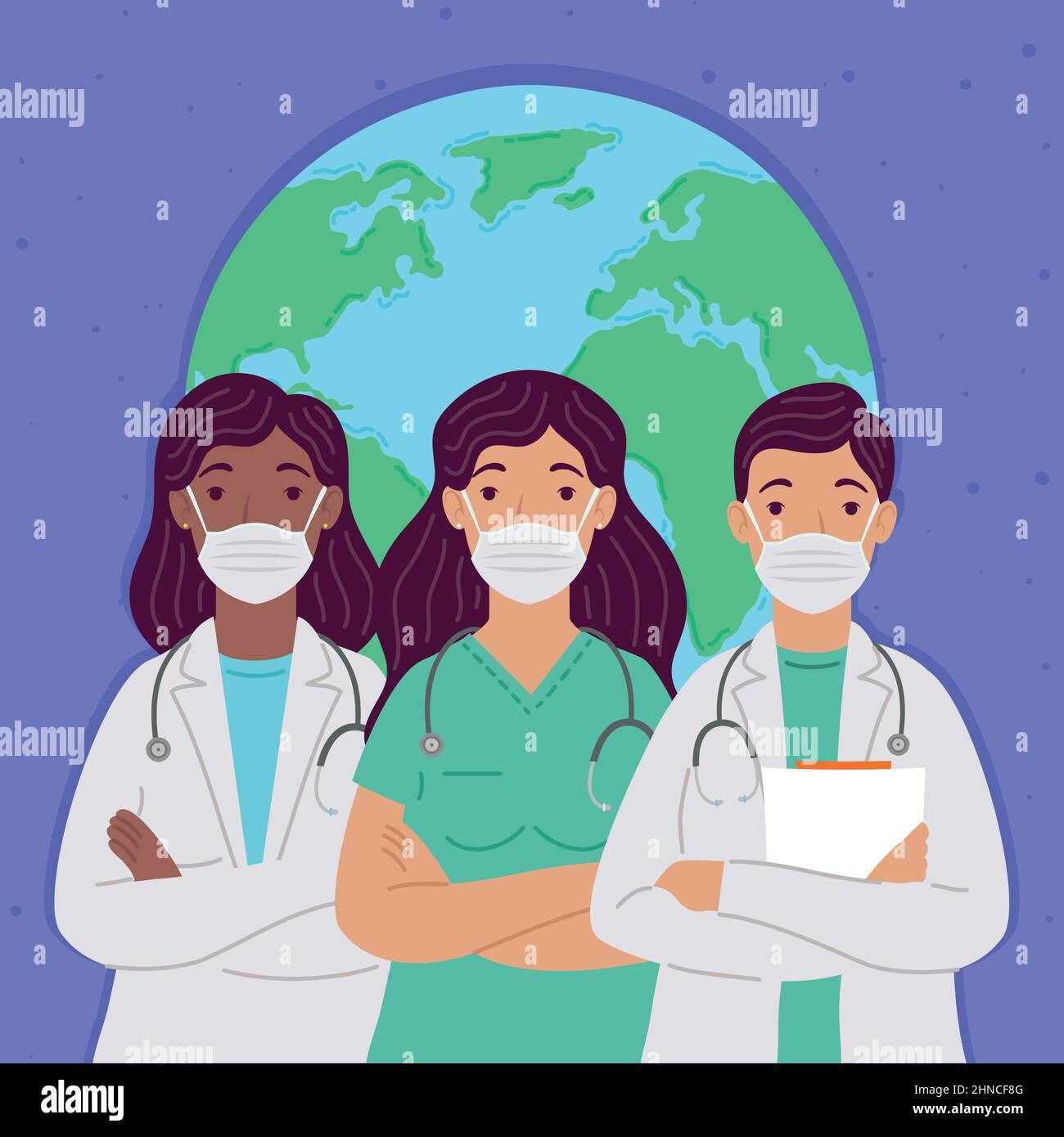 doctors and planet earth characters Stock Vector Image & Art - Alamy