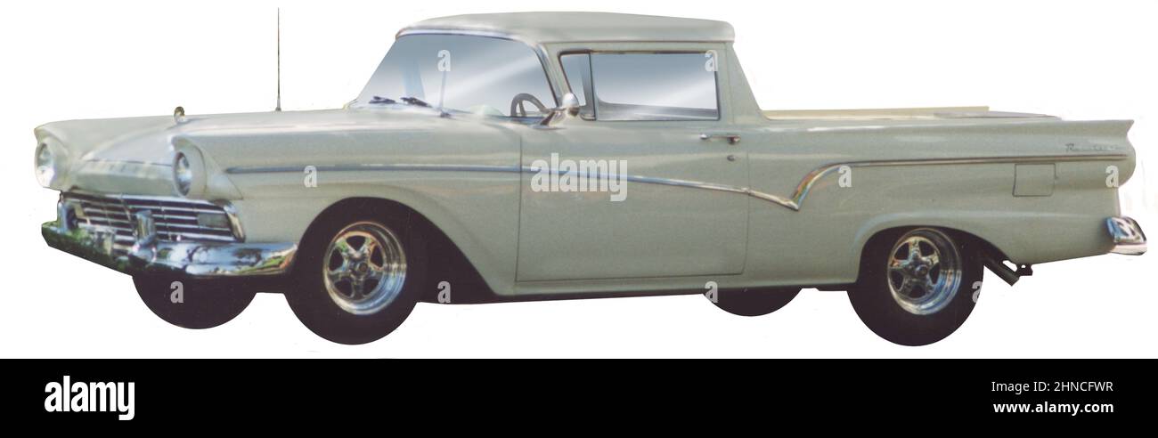 1957 White Ford Ranchero Stock Photo - Alamy