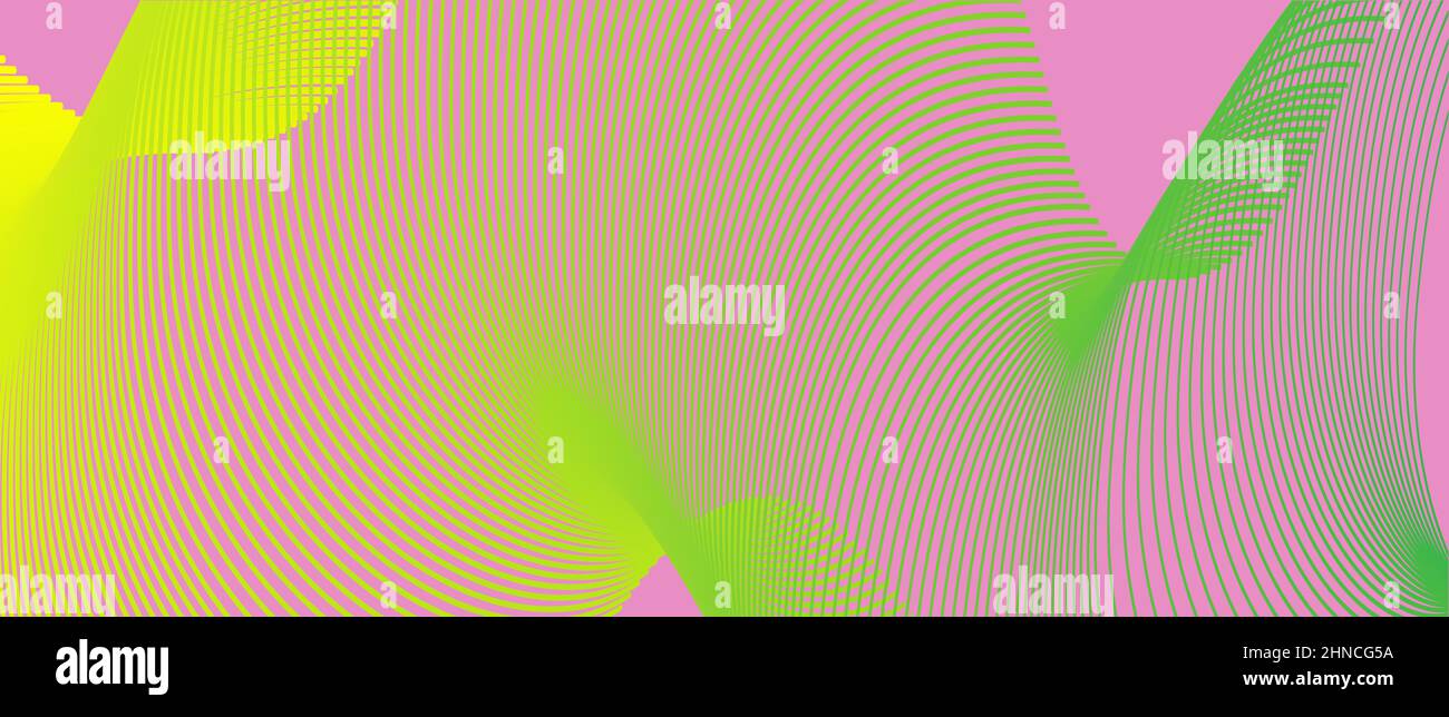 Abstract background with wavy shapes and gradients in fluor colors ...