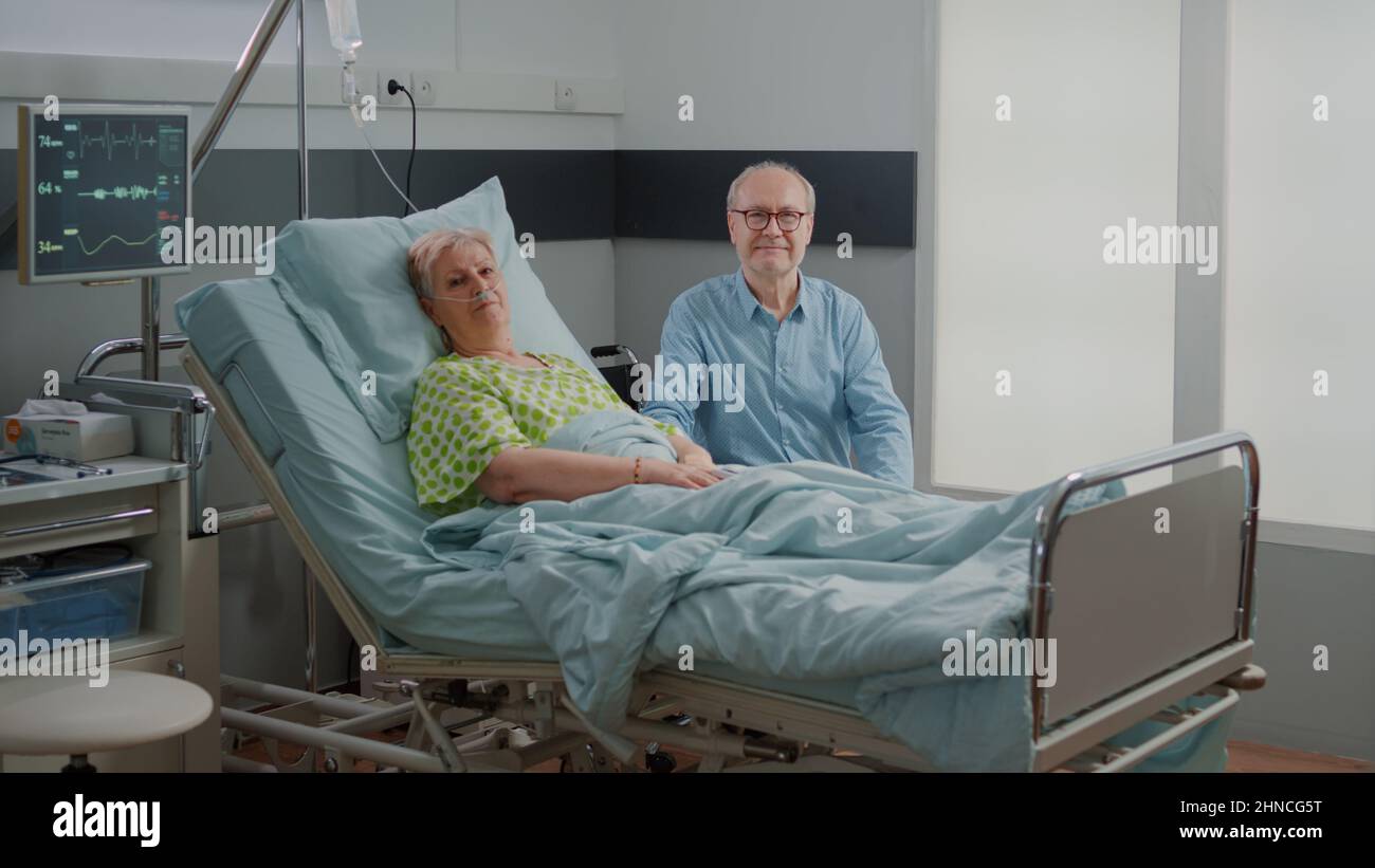 Portrait pensioner disease laying in hi-res stock photography and ...