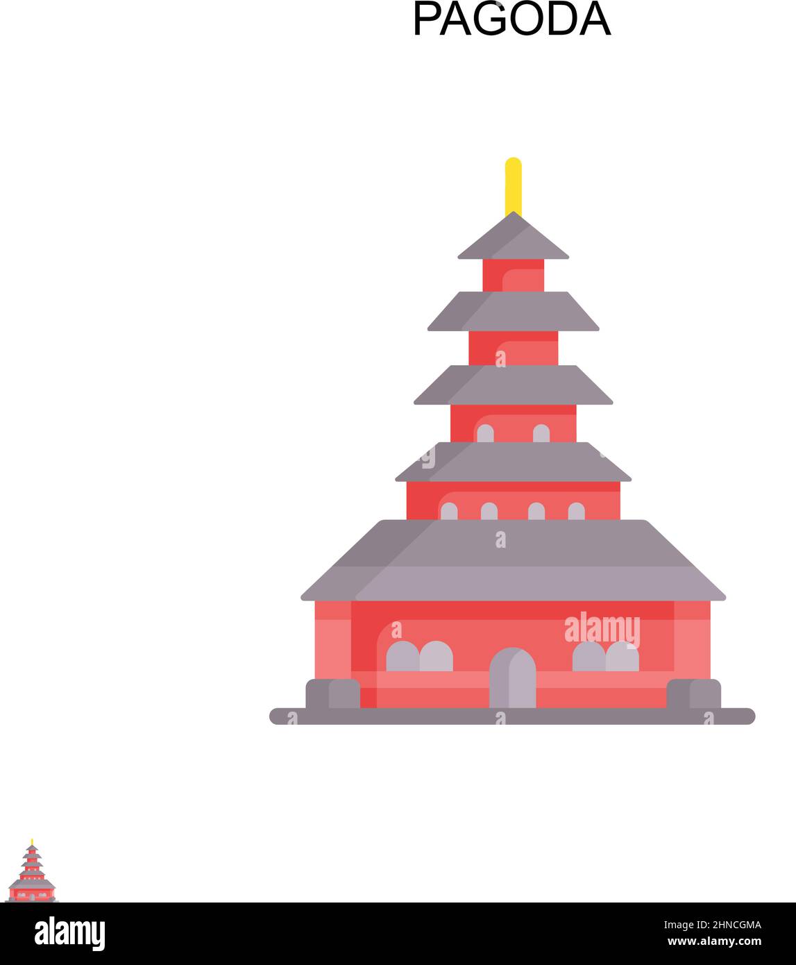 Pagoda Simple vector icon. Illustration symbol design template for web mobile UI element Stock ...