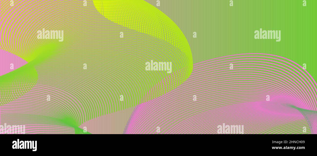 Abstract background with wavy shapes and gradients in fluor colors ...