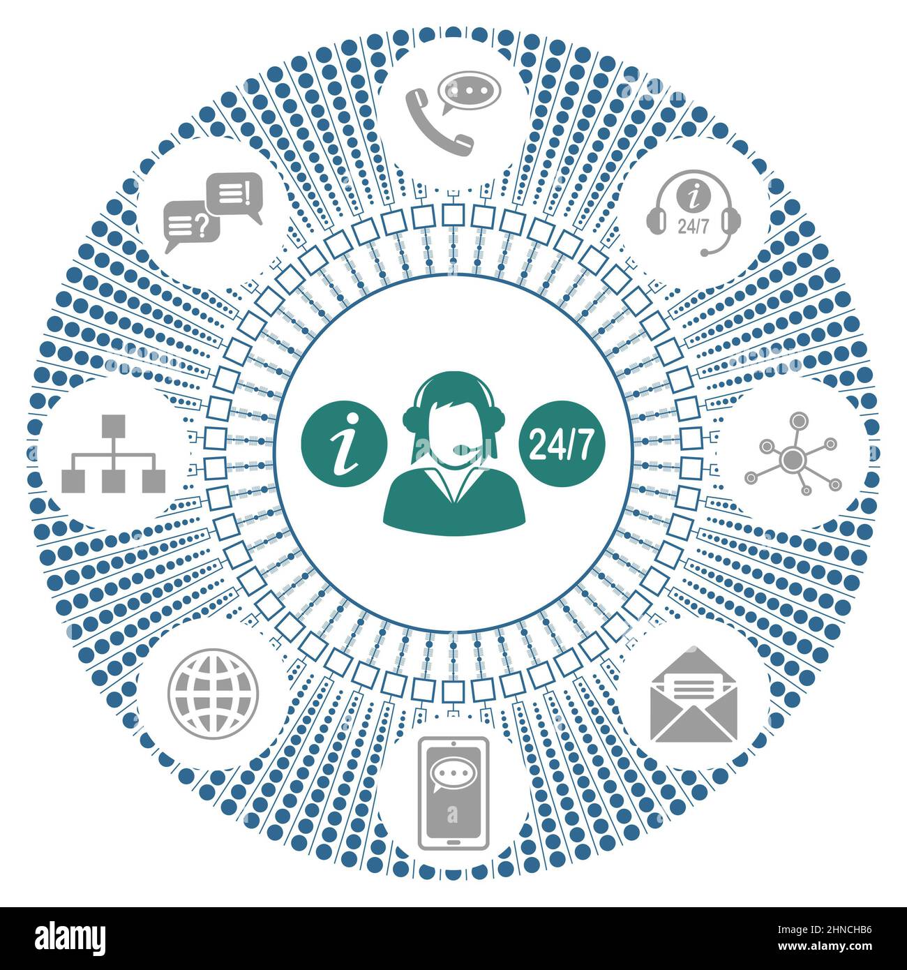 Concept of customer service with connected icons Stock Photo - Alamy