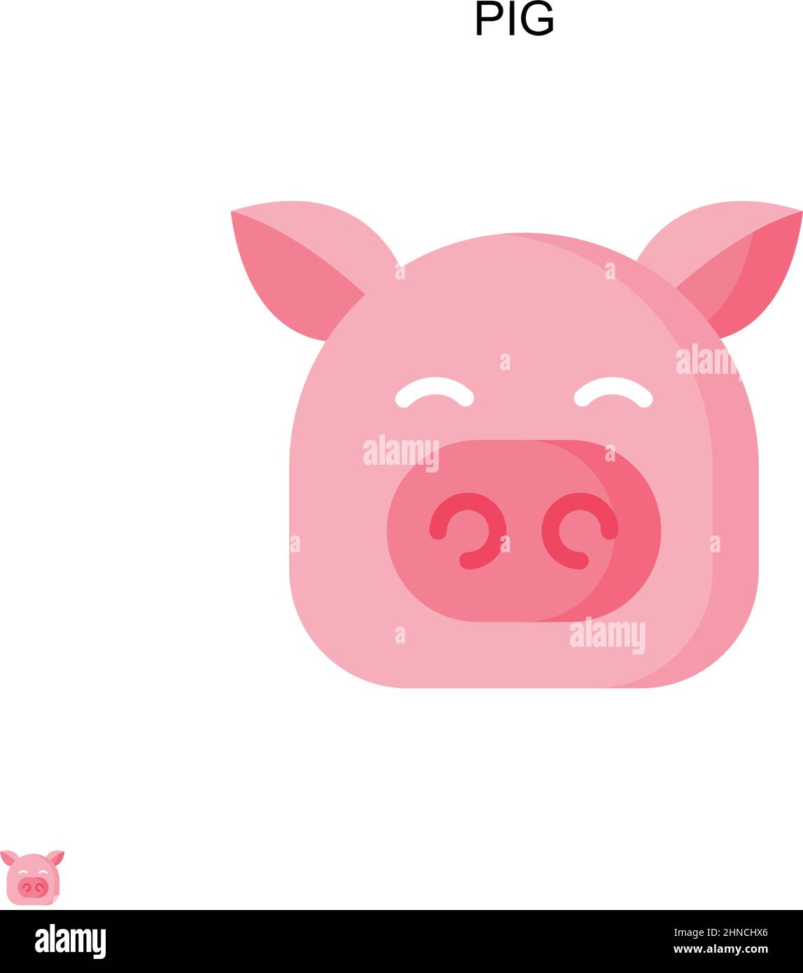 Pig Simple vector icon. Illustration symbol design template for web ...