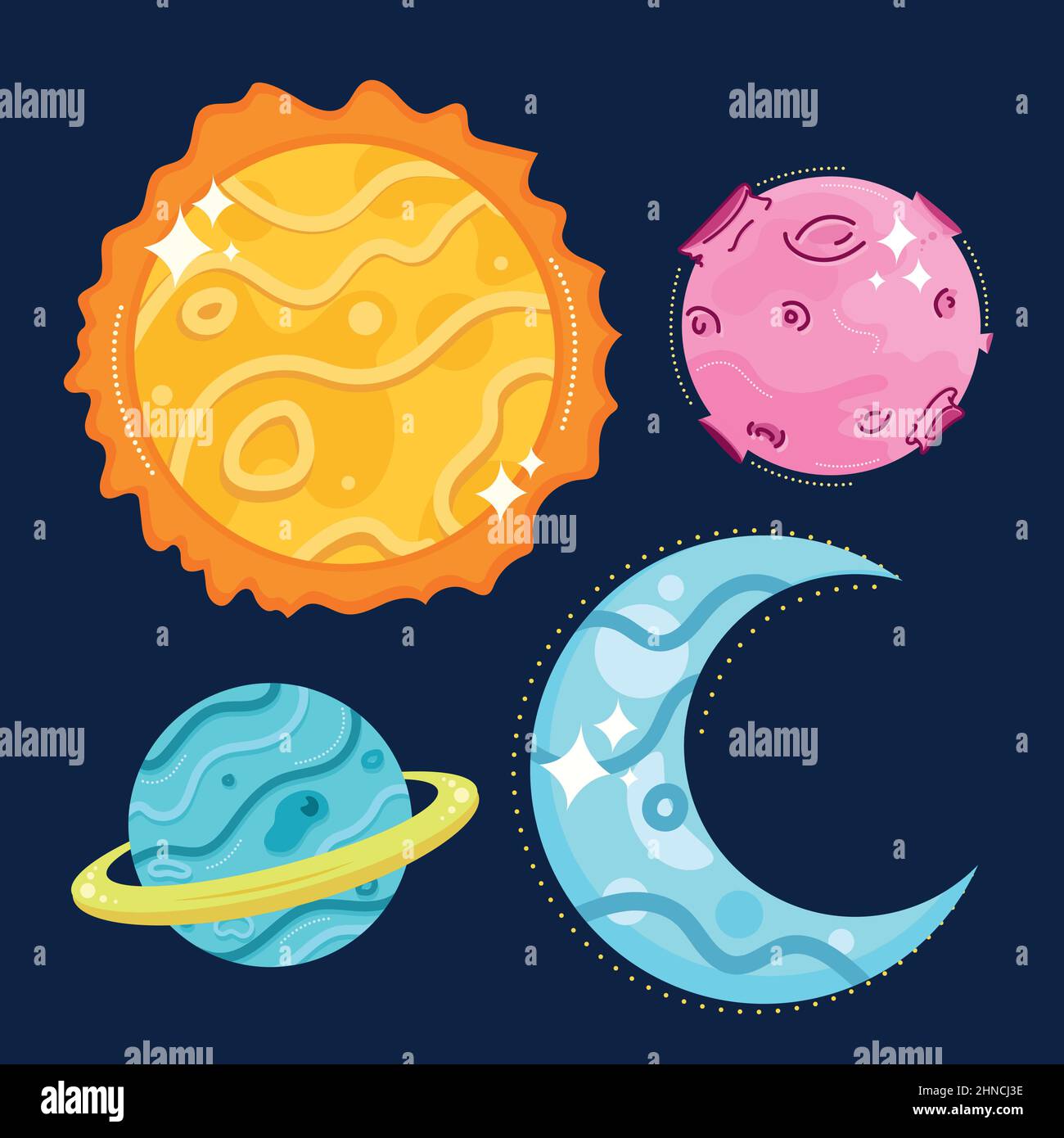 four space universe set icons Stock Vector Image & Art - Alamy
