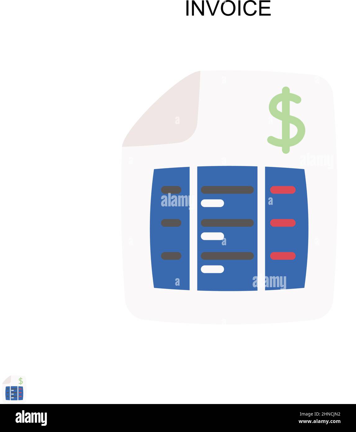 Invoice Simple vector icon. Illustration symbol design template for web mobile UI element Stock ...