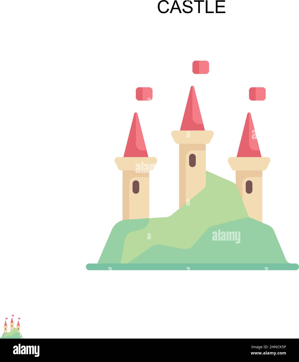 Castle Simple vector icon. Illustration symbol design template for web ...