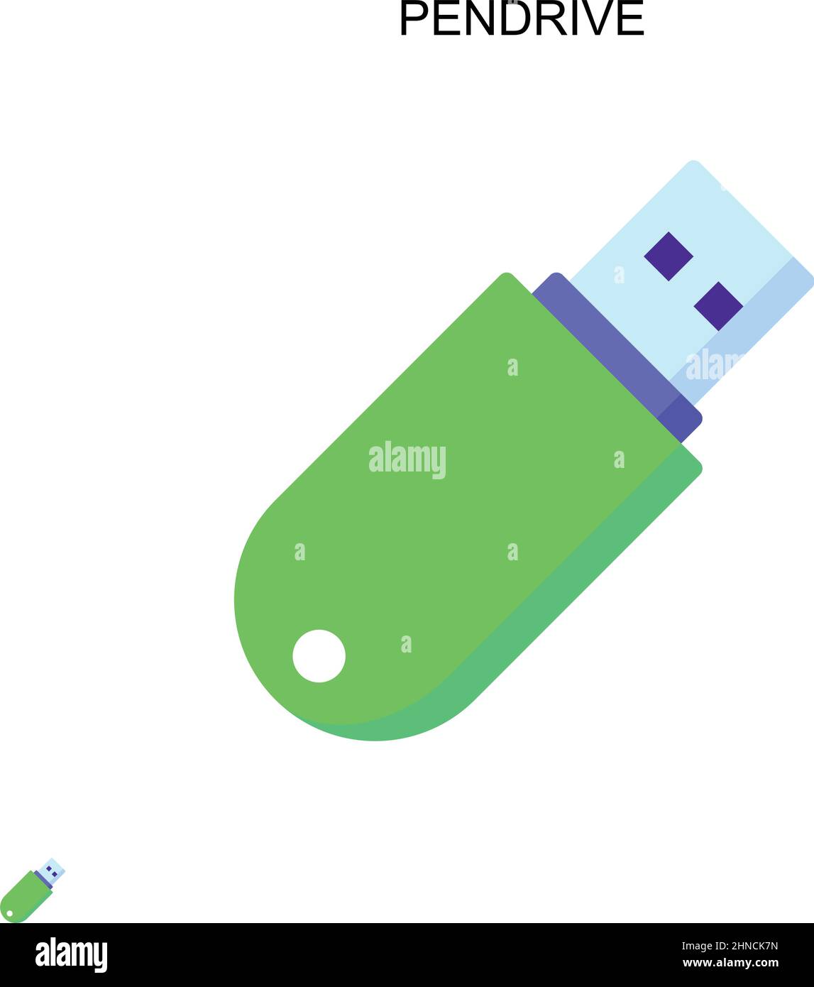 Pendrive Simple vector icon. Illustration symbol design template for ...