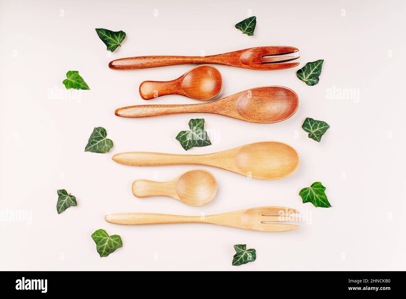 Set of eco friendly bamboo eating ,wooden cutlery.Zero waste traveling ...