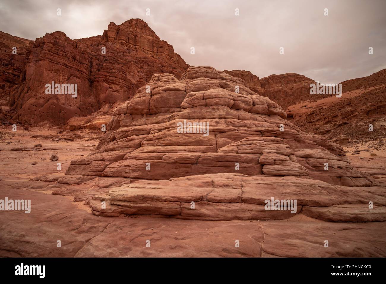 View of red desert rocks in Timna natural park in Negev, Eilat, Israel ...