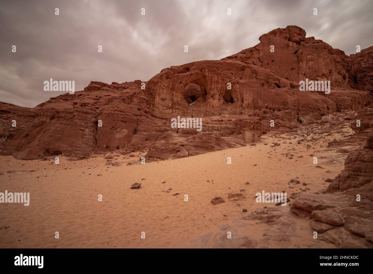 View of red desert rocks in Timna natural park in Negev, Eilat, Israel ...