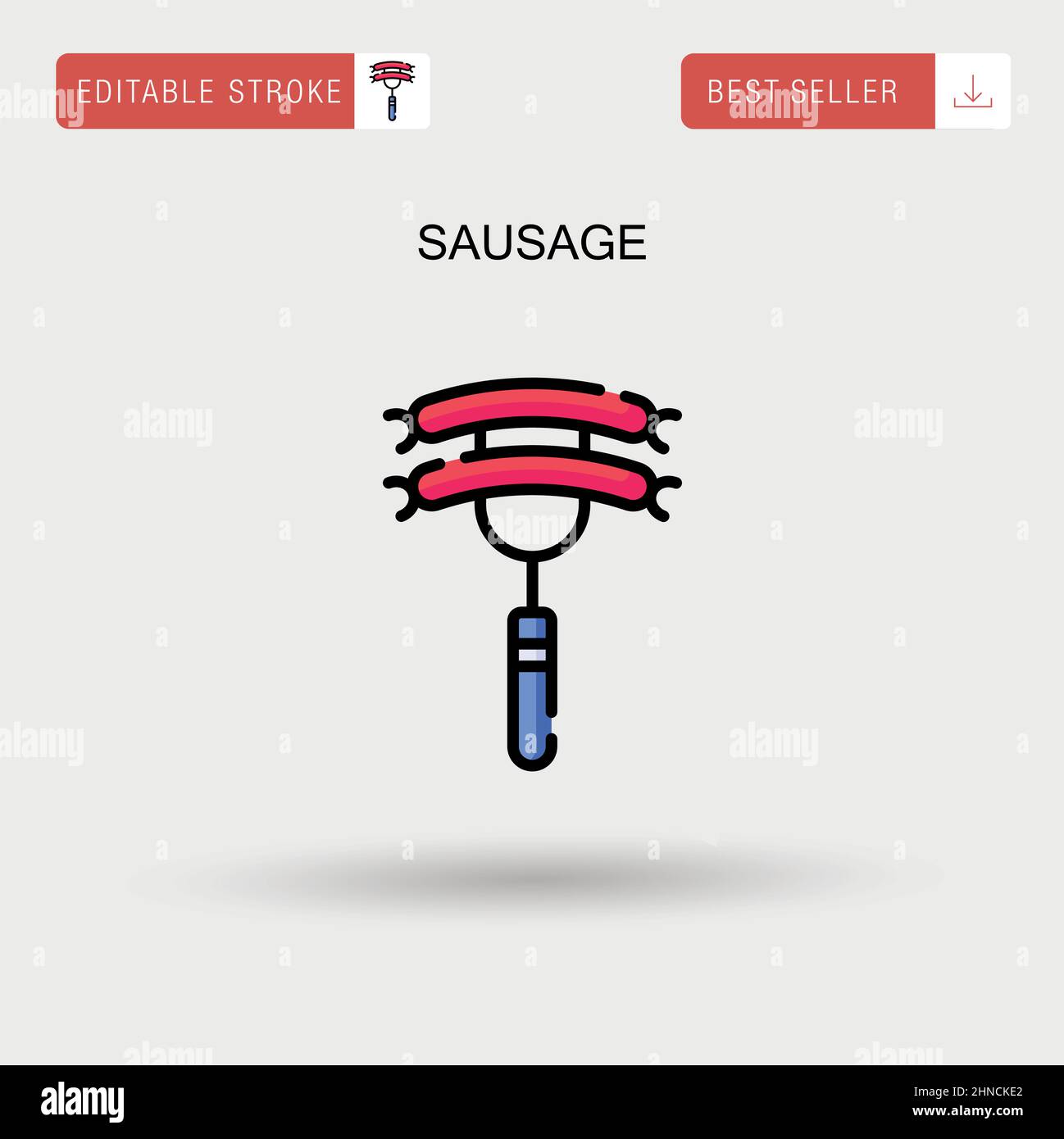 Fresh sausage icon simple hi-res stock photography and images - Alamy