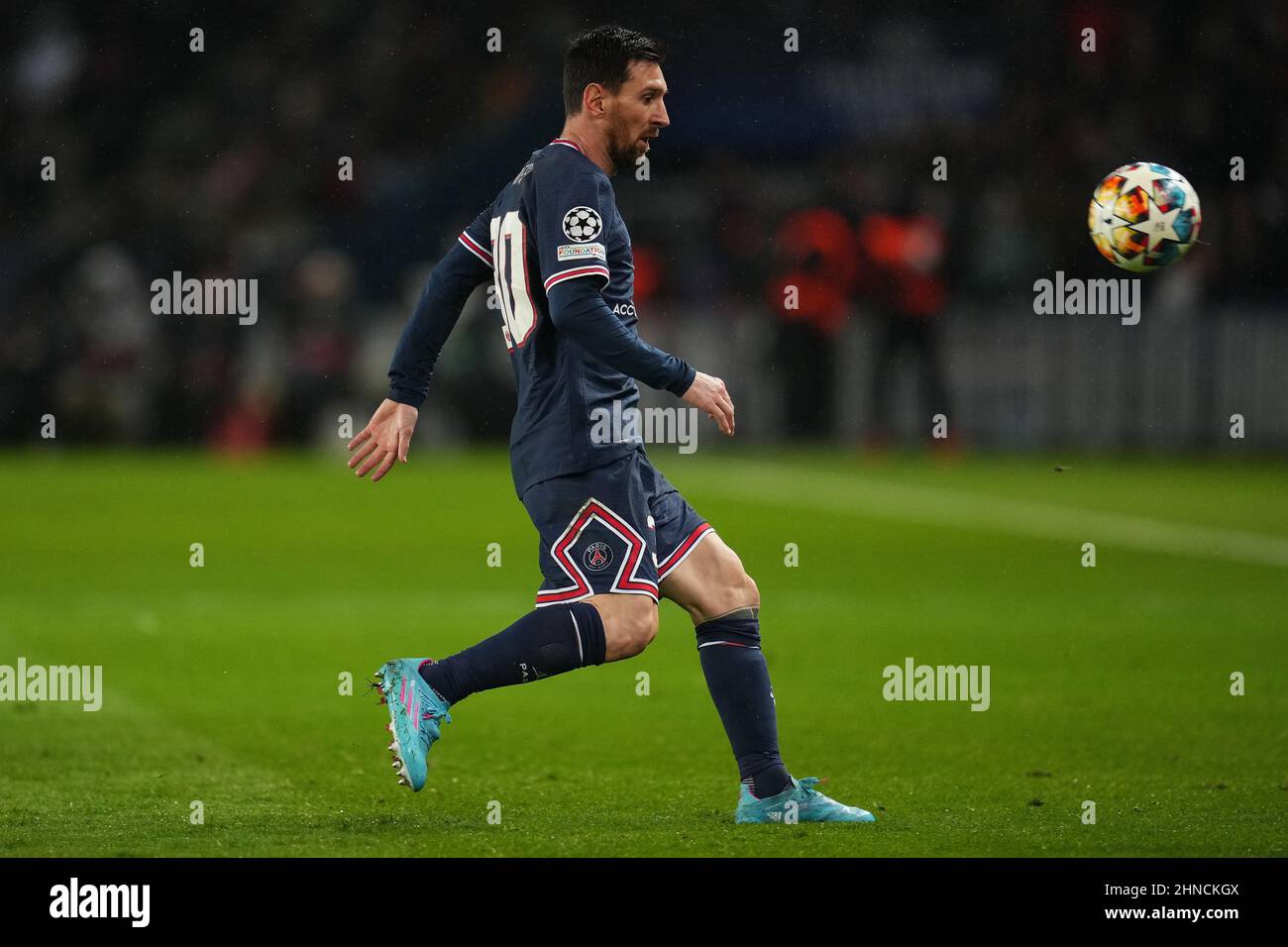Paris, France, February 15, 2022, Lionel Messi of PSG during the UEFA ...
