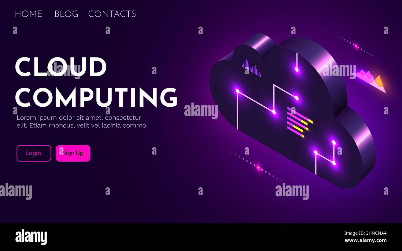 Cloud computing. Modern futuristic design. Landing page template Stock ... Cloud computing. Modern futuristic design. Landing page template Stock ...