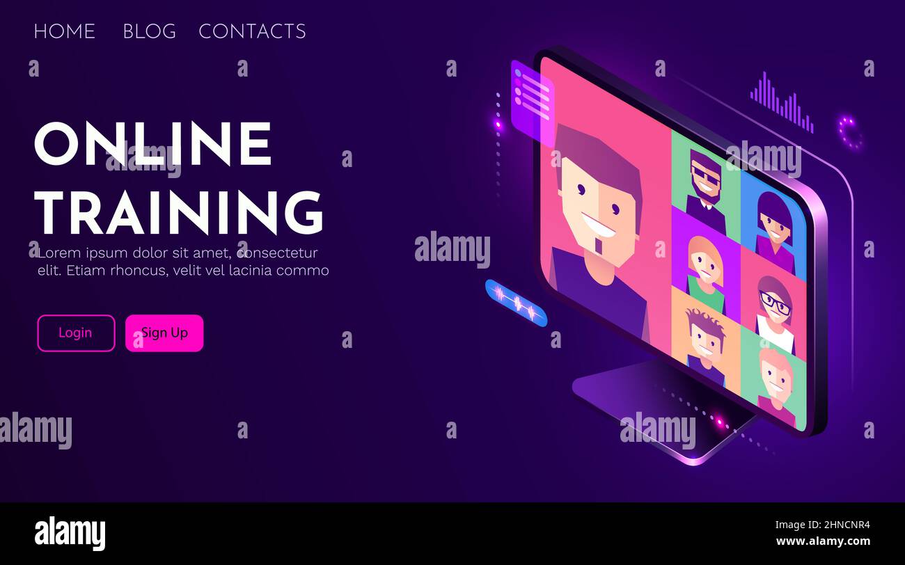 Video chatting teacher student Stock Vector Images - Alamy