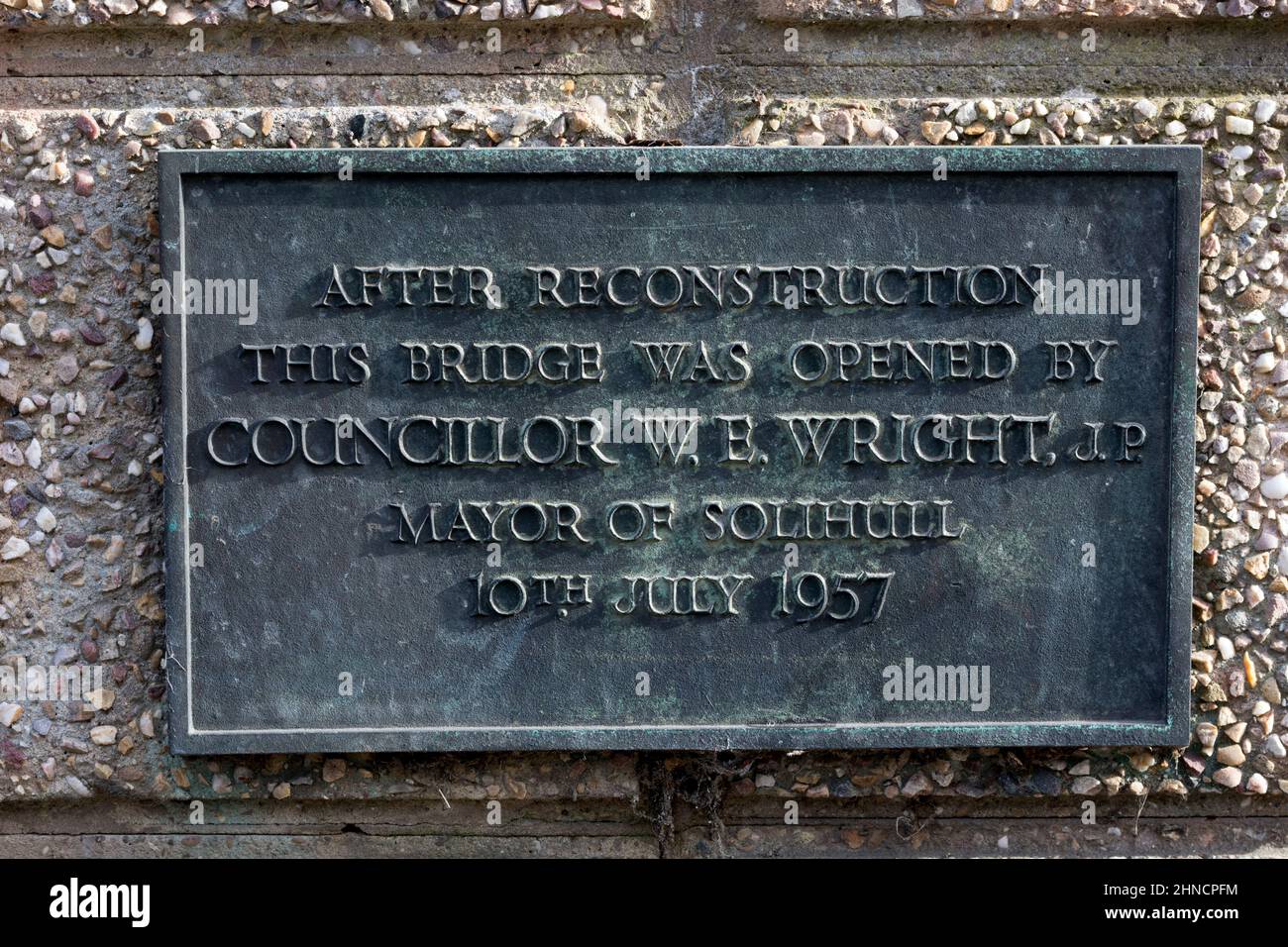 Plaque on the Lode Lane Bridge, Grand Union Canal, Solihull, West ...