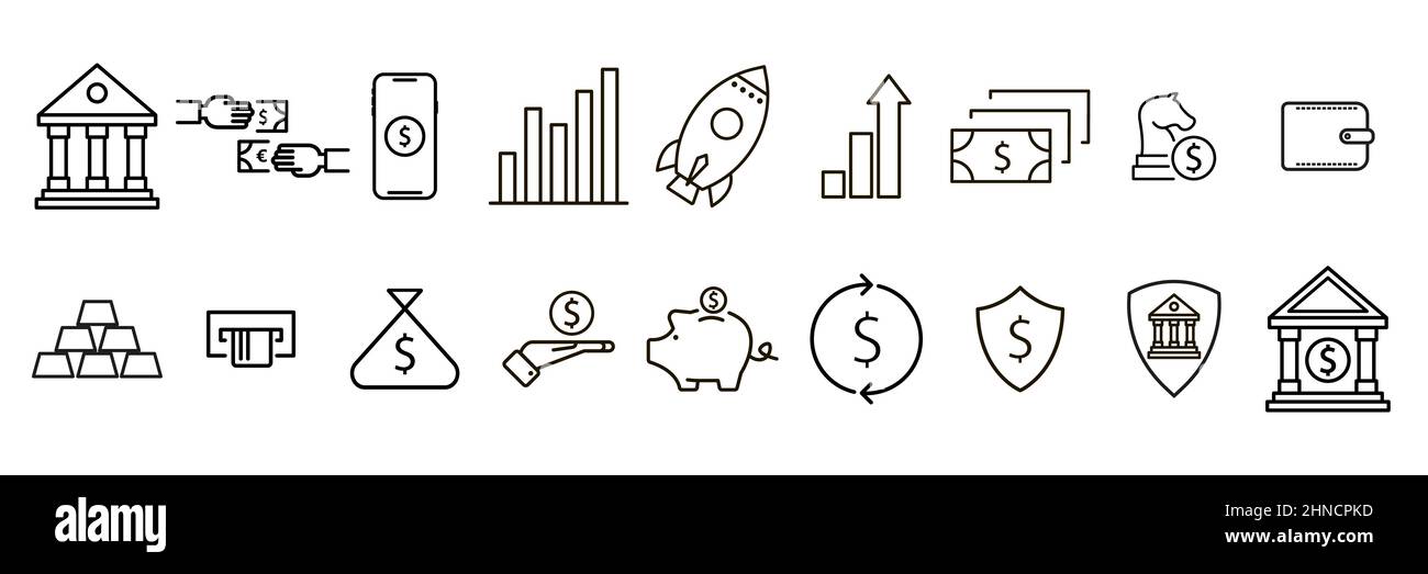 Simple set of financial vector icons for your design Stock Vector Image ...