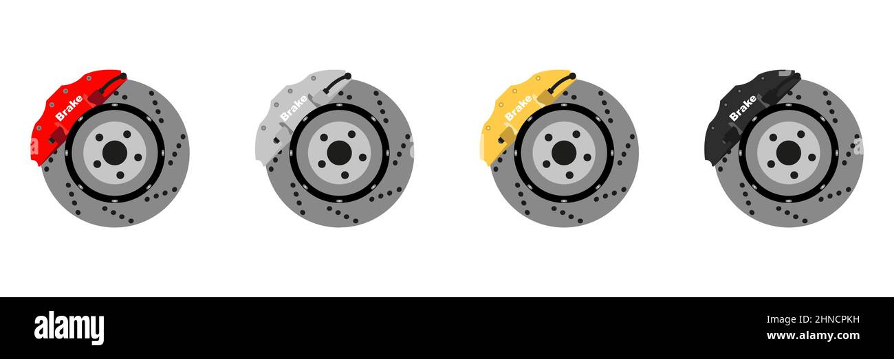 Set of Disk Brake rotor. Car parts illustration in flat design Stock ...