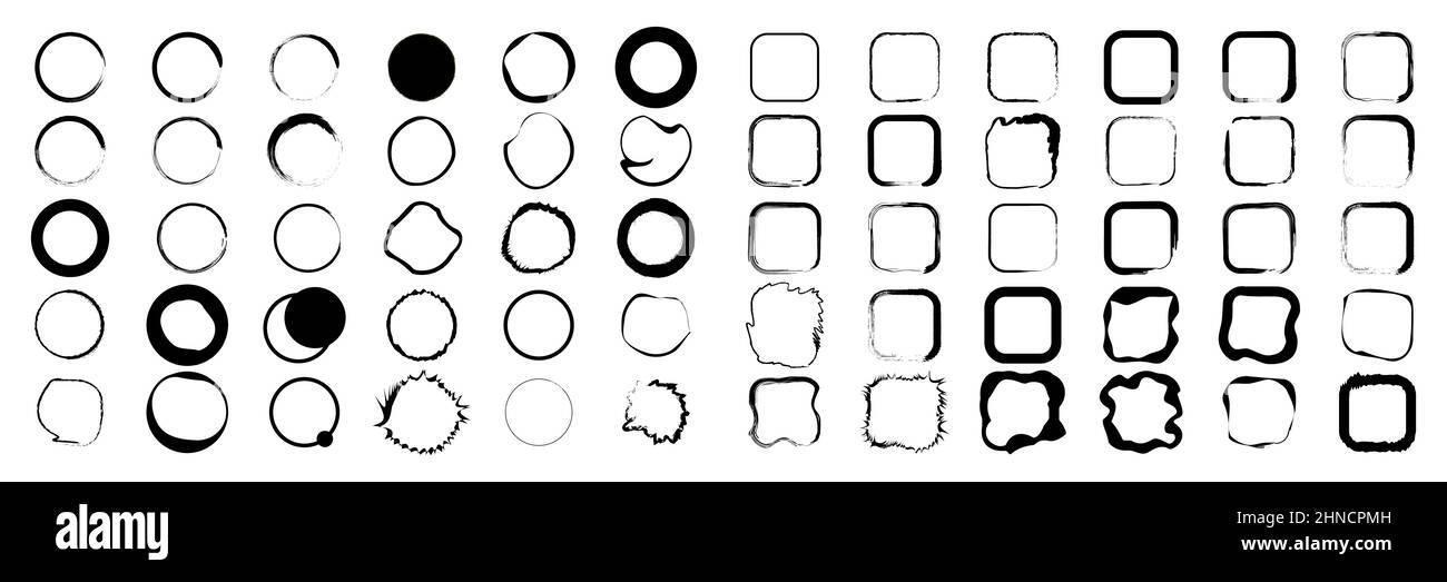 Grunge circle big set icons. Vector illustration Stock Vector Image ...