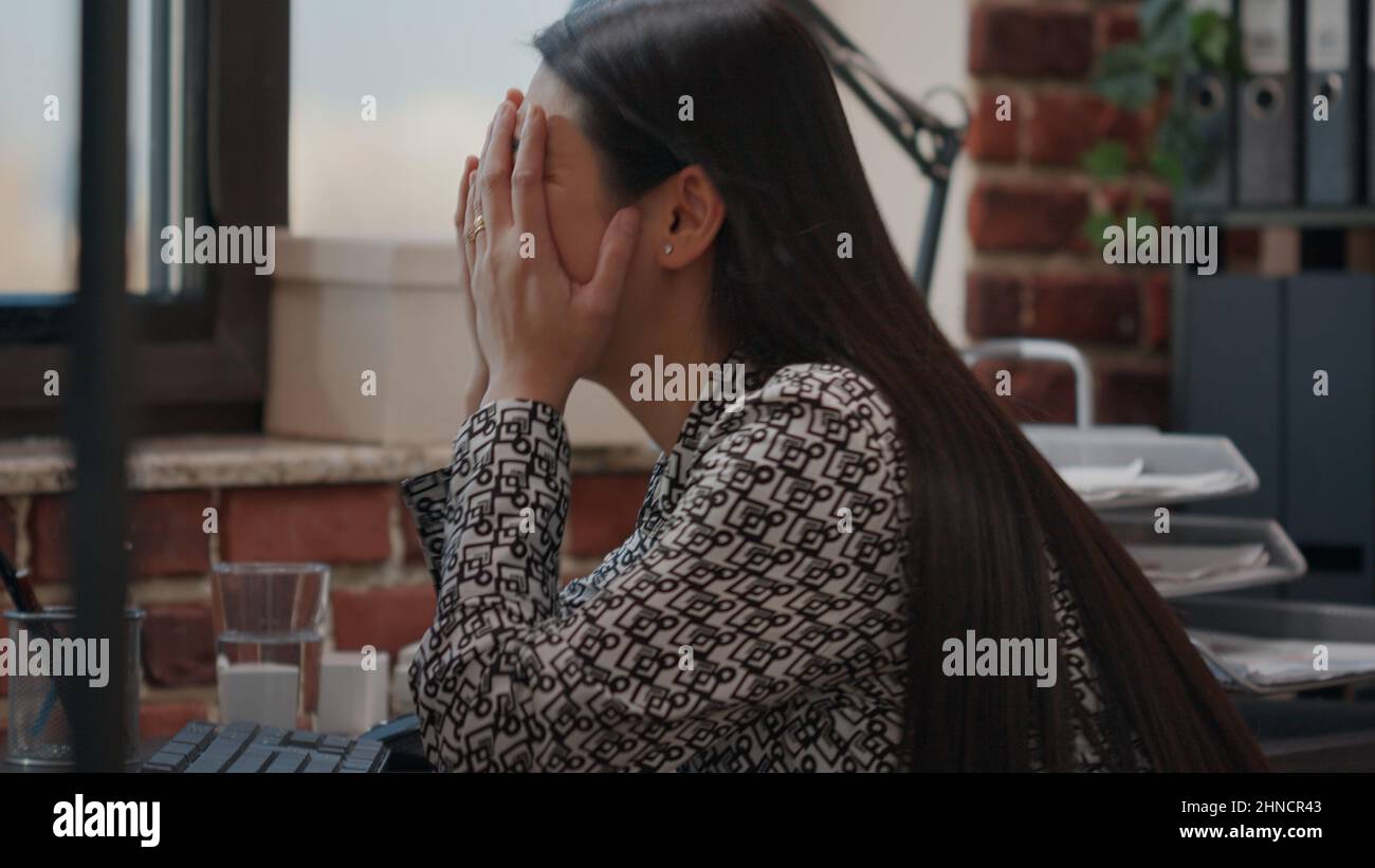 Close up of stressed person working on business under pressure, having ...