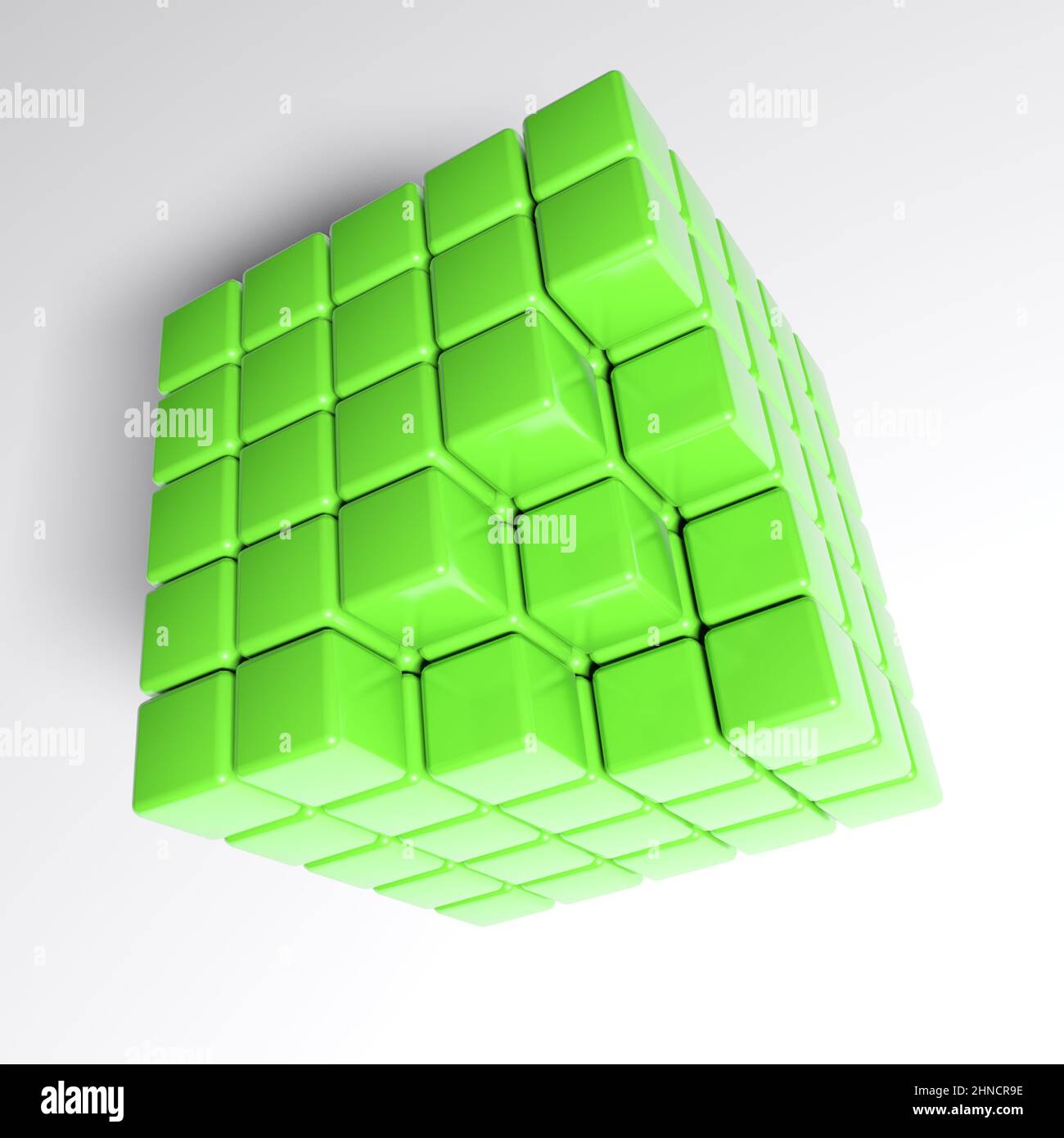 Green cube integration sign on white background - 3D rendering ...