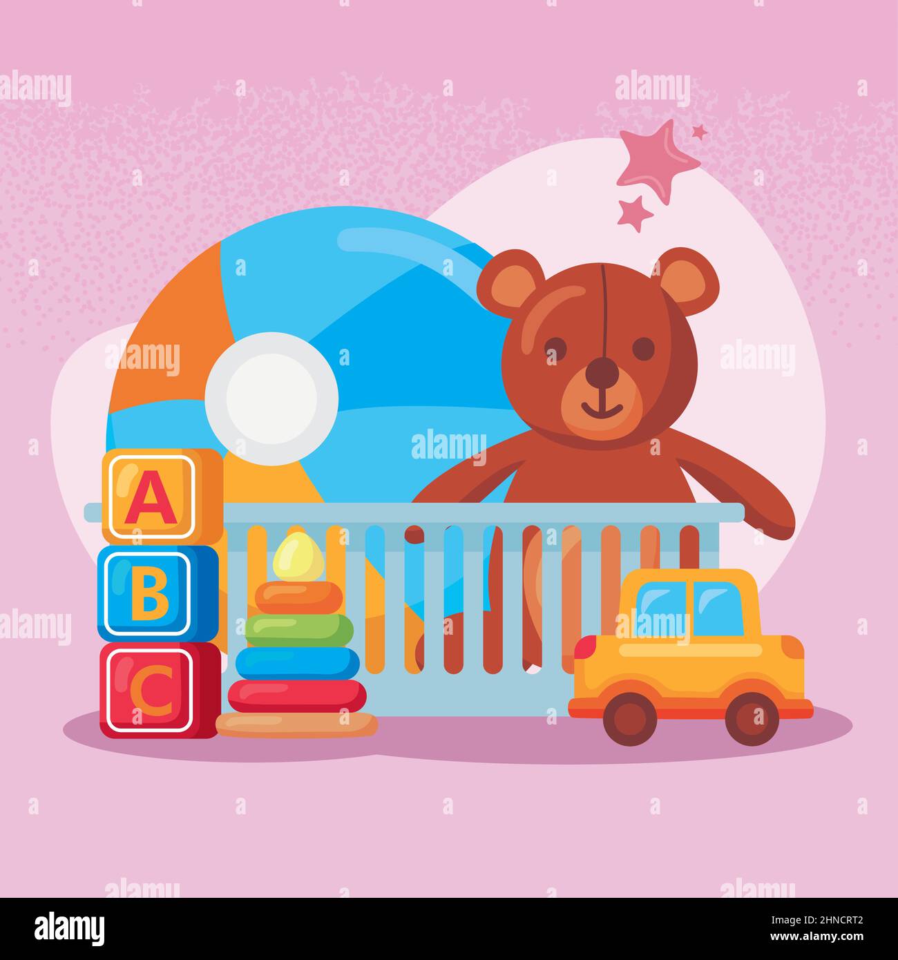 basket with kids toys icons Stock Vector Image & Art - Alamy