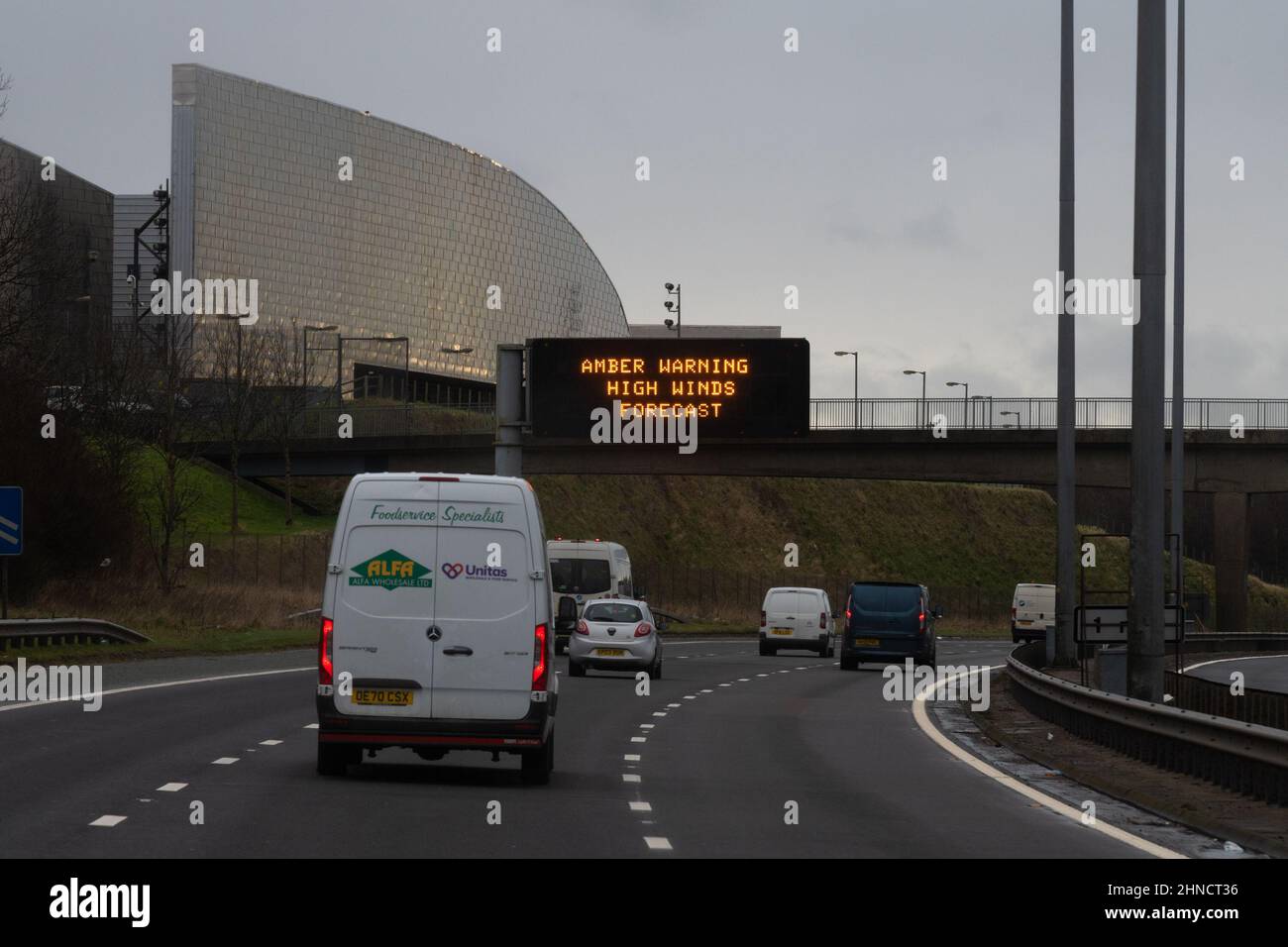 Amber warning wind sign hi-res stock photography and images - Alamy