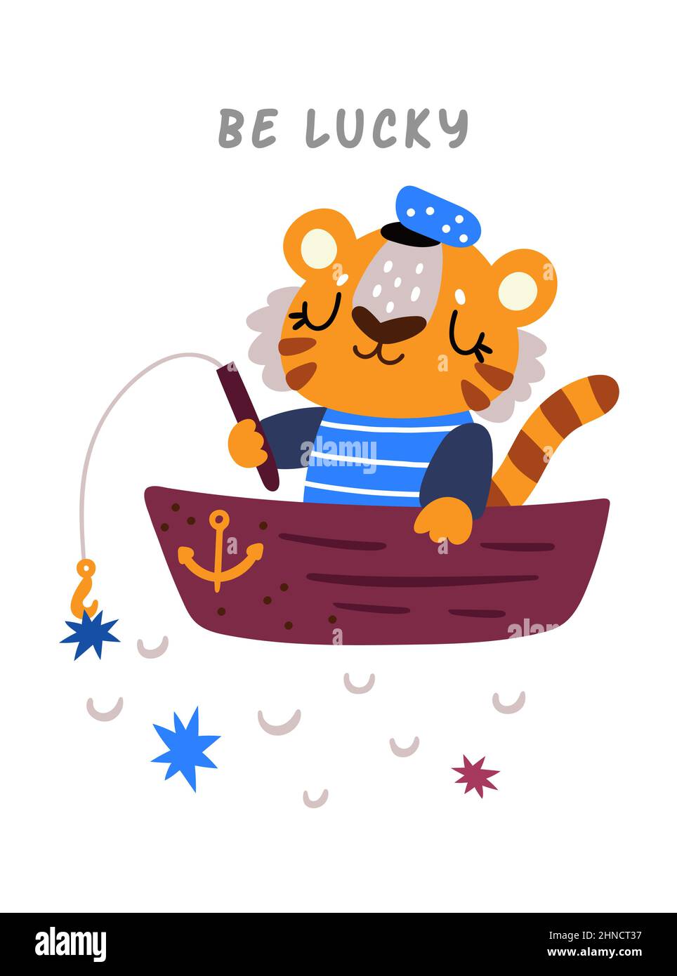 Cute tiger card. Lucky animal year symbol Stock Vector Image & Art - Alamy