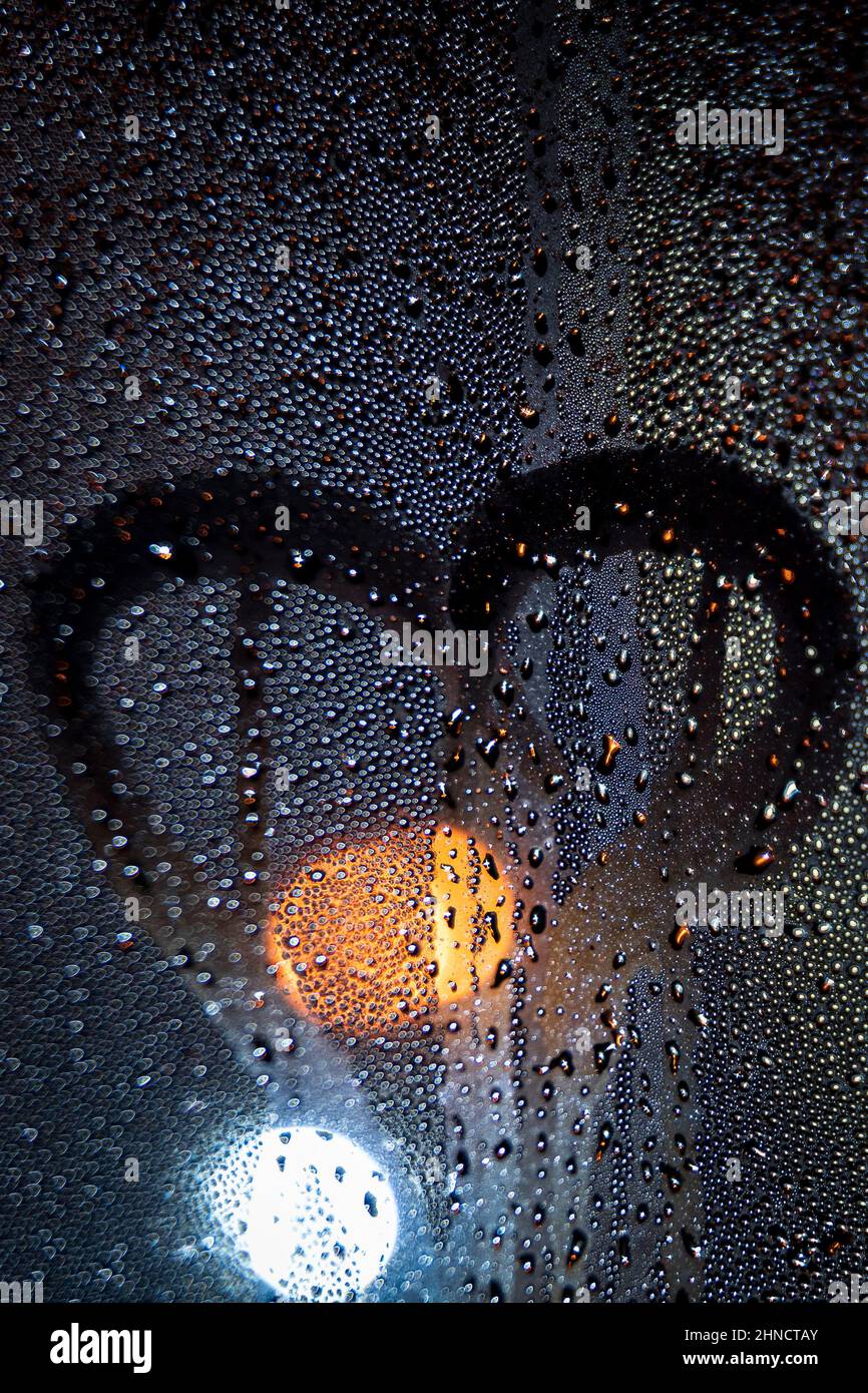 Window Rain Night City