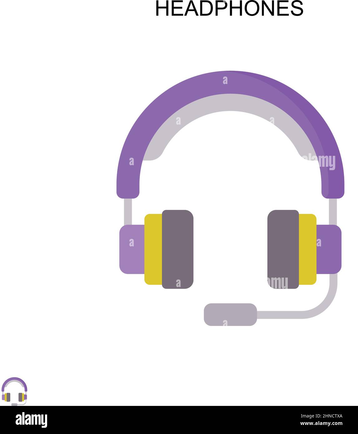 Headphones Simple vector icon. Illustration symbol design template for ...