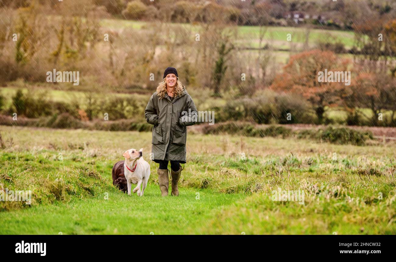 Olympian Sally Gunnell and her husband Jon at their home in East Sussex ...