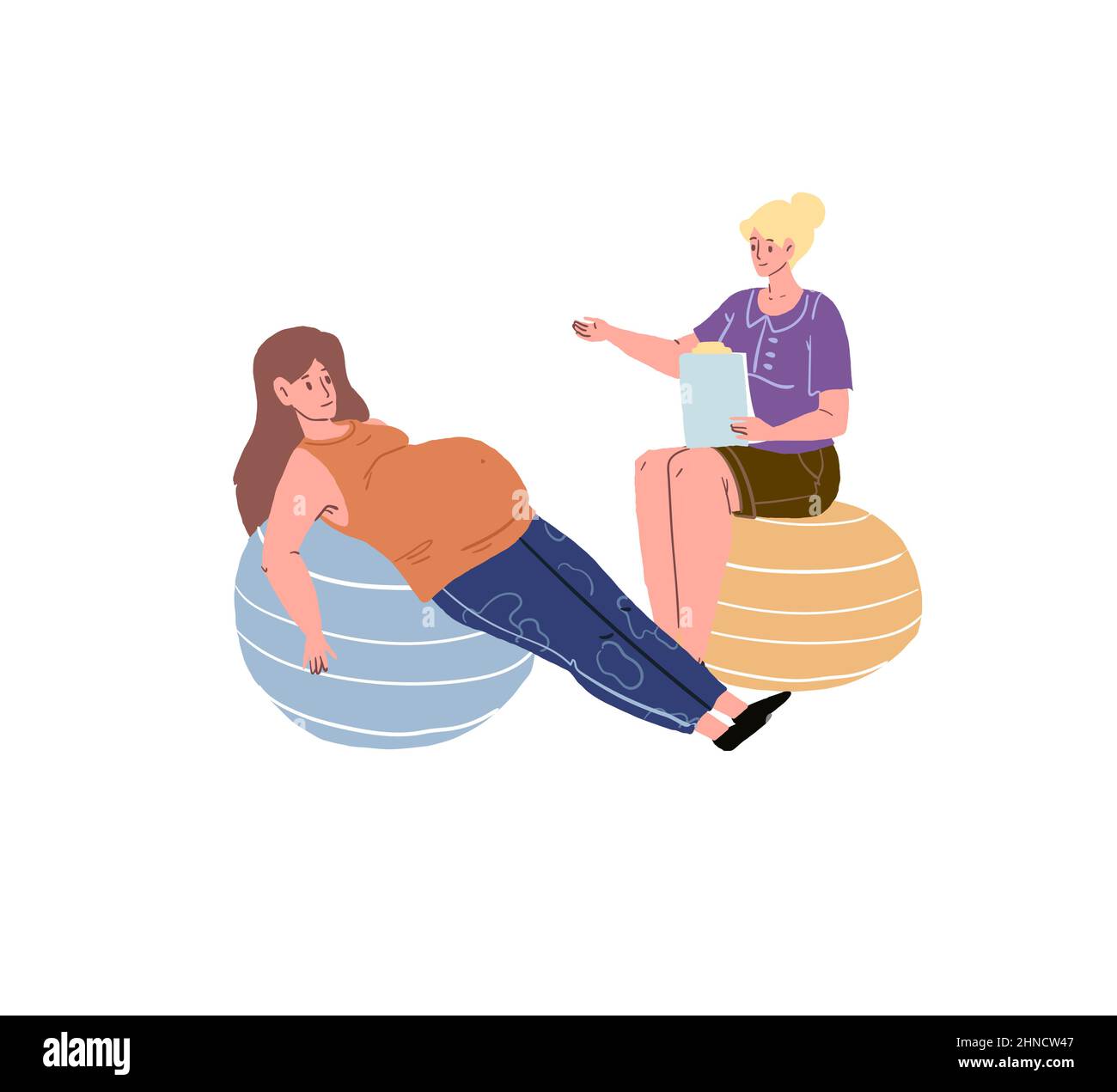 Flat cartoon women characters,pregnancy courses and classes,healthy ...